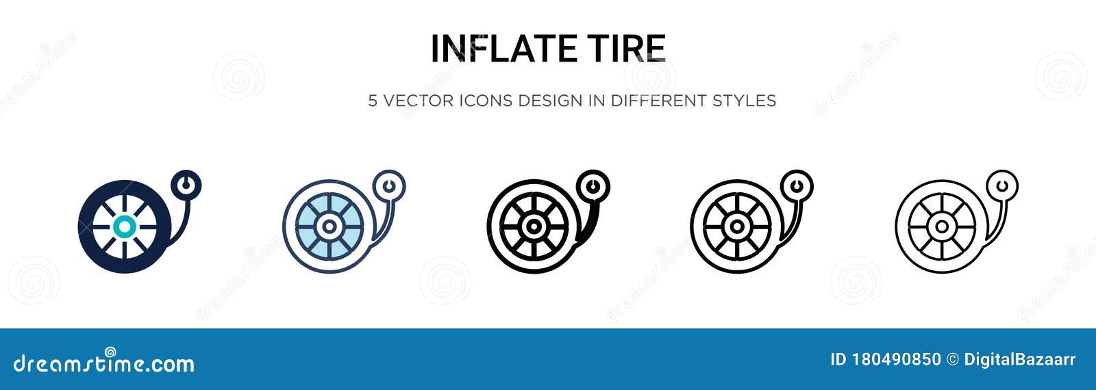 Inflate Tire Icon in Filled, Thin Line, Outline and Stroke Style ... Inflate Tire Icon in Filled, Thin Line, Outline and Stroke Style ...