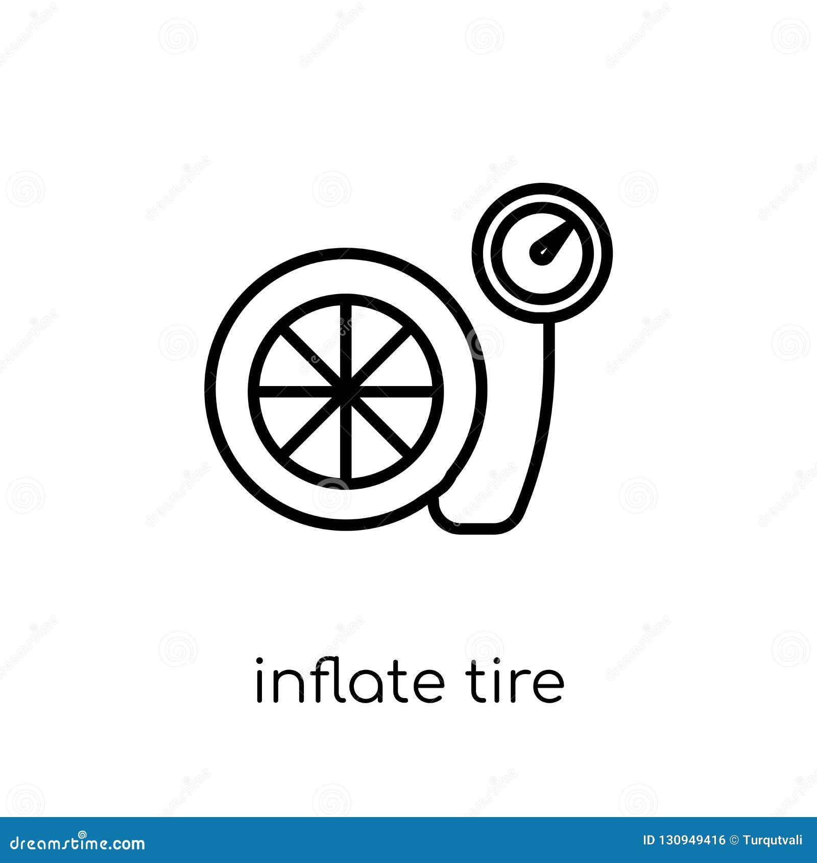 Inflate Tire Icon. Trendy Modern Flat Linear Vector Inflate Tire Stock ...
