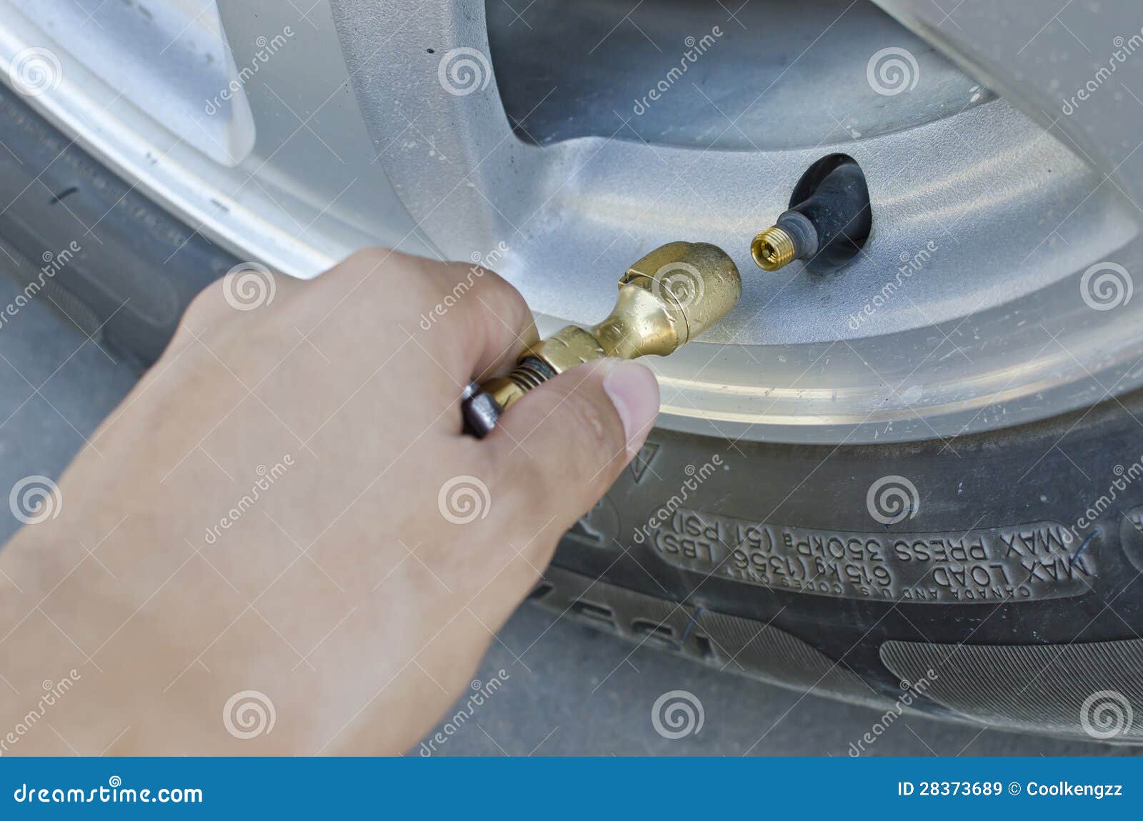 Inflate Tire for Increase Pressure Stock Image - Image of rubber ...