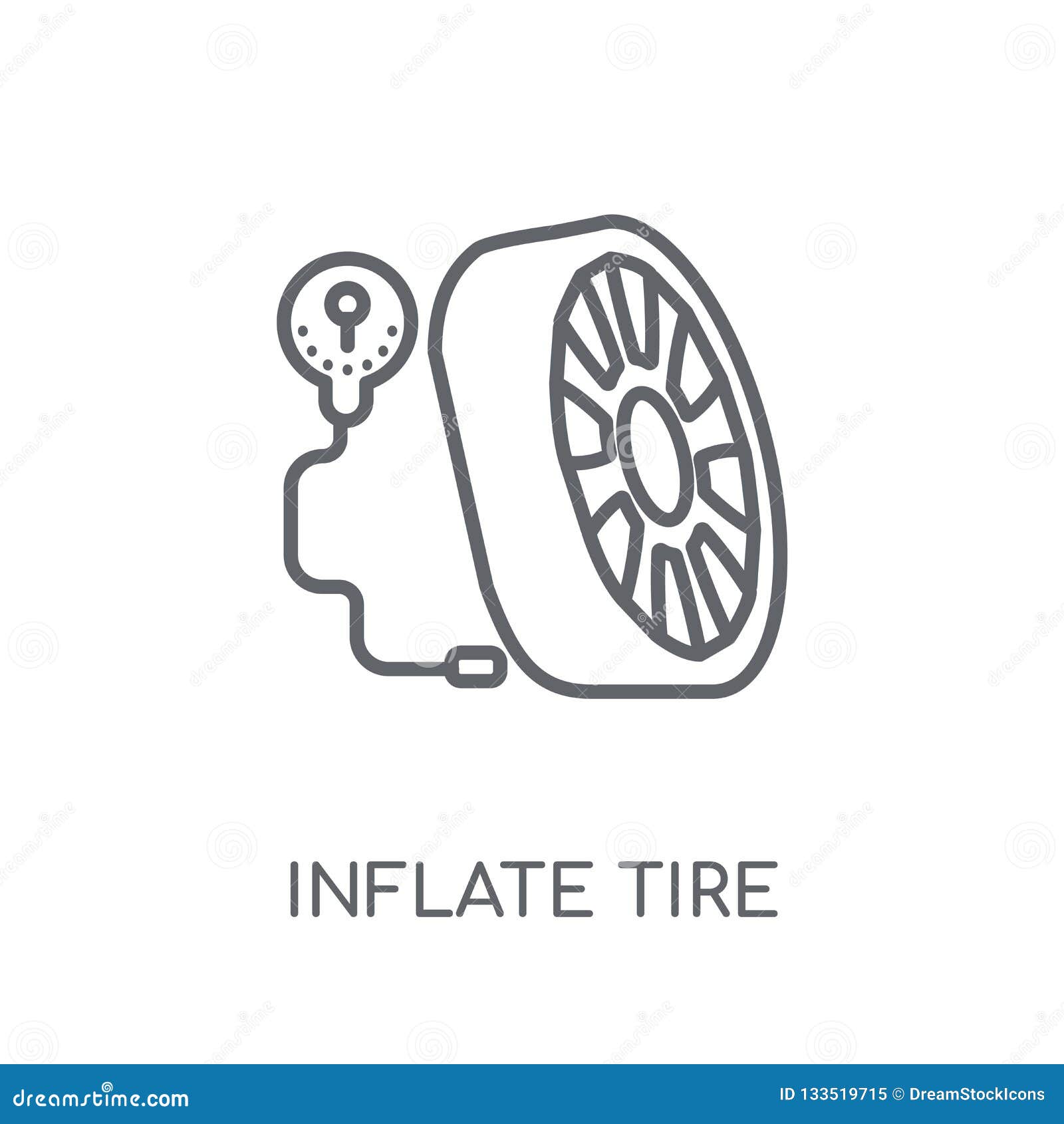 Inflate Tire Icon. Thin Linear Inflate Tire Outline Icon Isolated On ... Inflate Tire Icon. Thin Linear Inflate Tire Outline Icon Isolated On ...