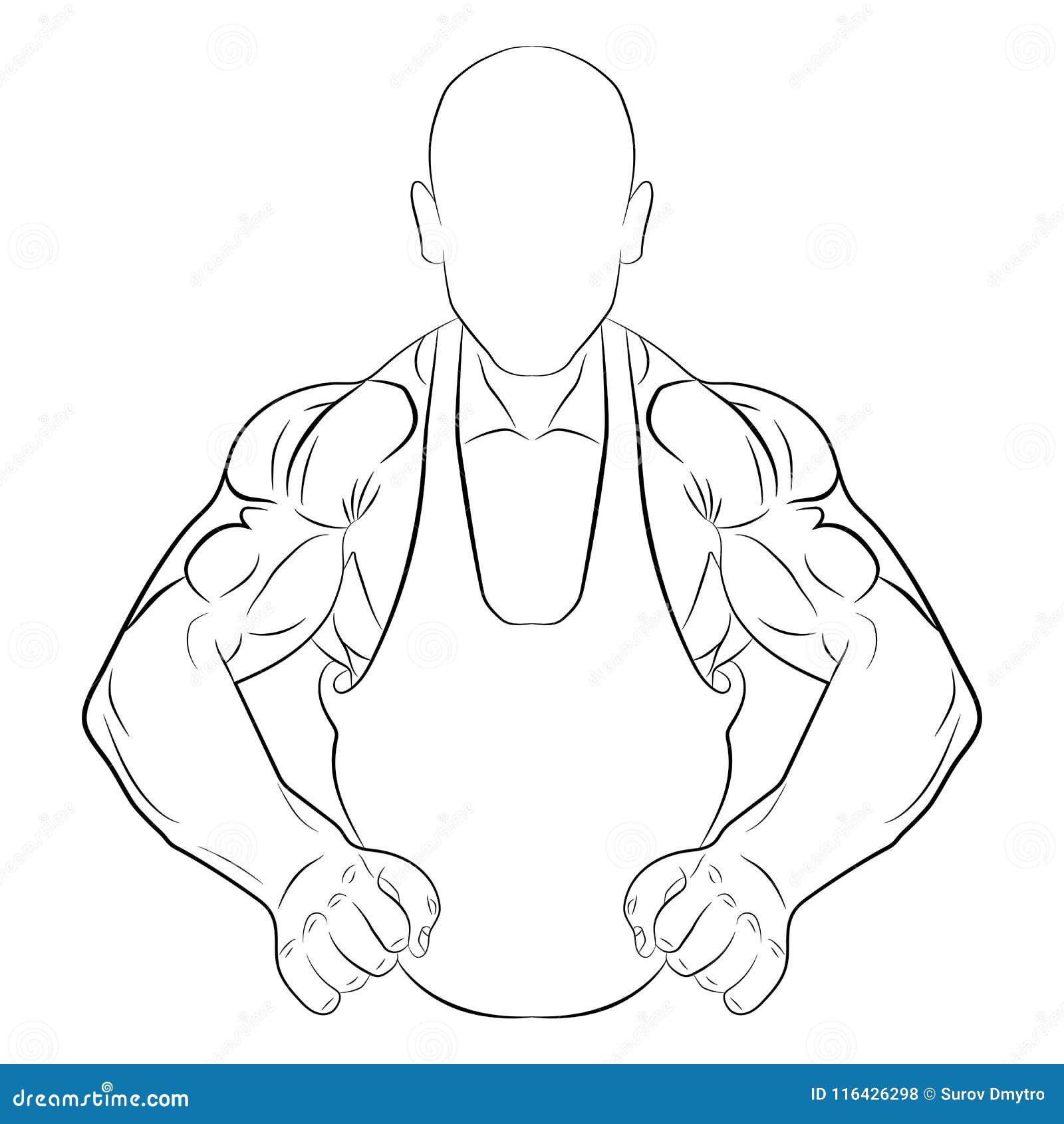 Inflated Body Muscle Man Vector Drawing Illustration | CartoonDealer ...