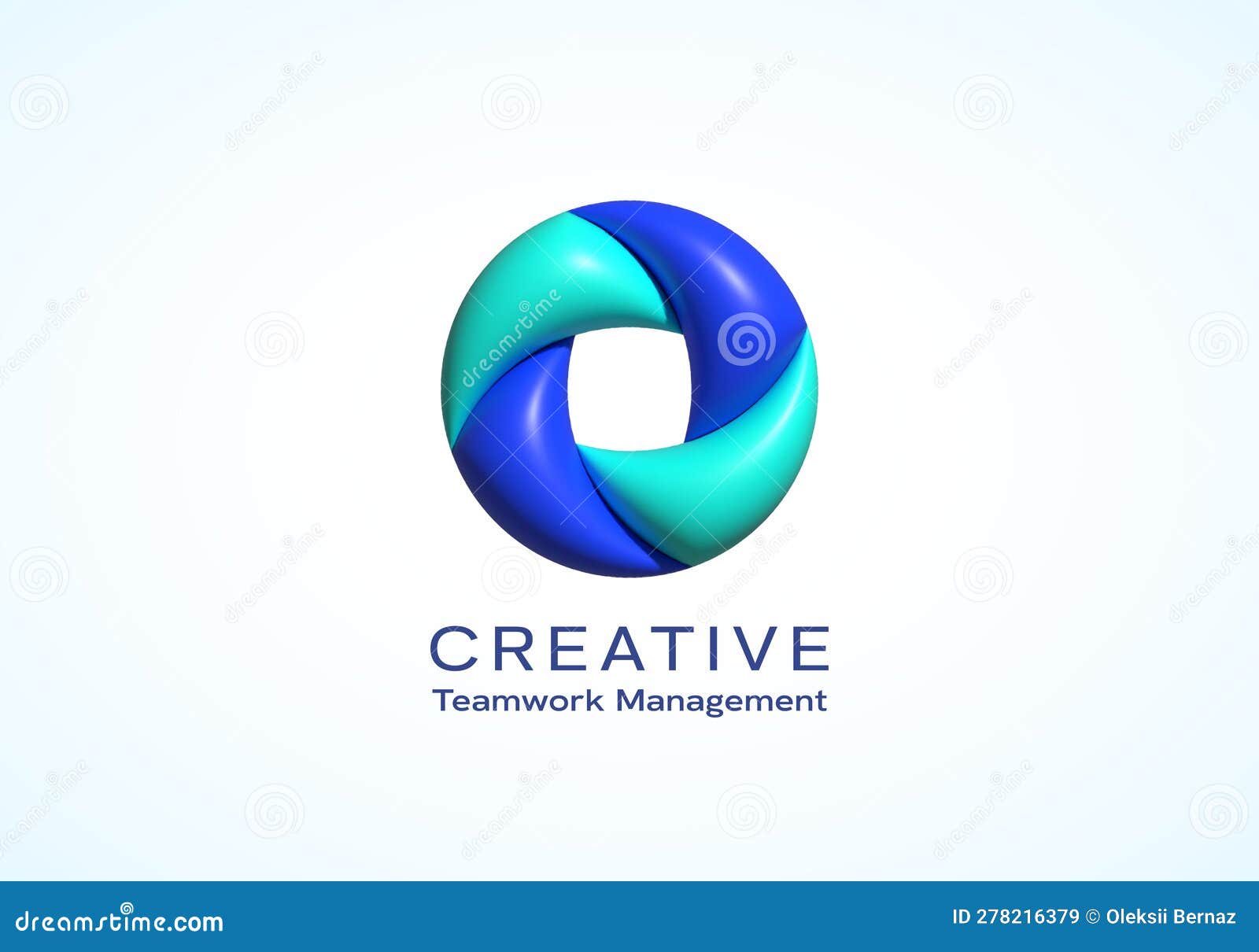 Inflated 3D Vector Loop Circle Abstract Vector Logo Template. Modern ...