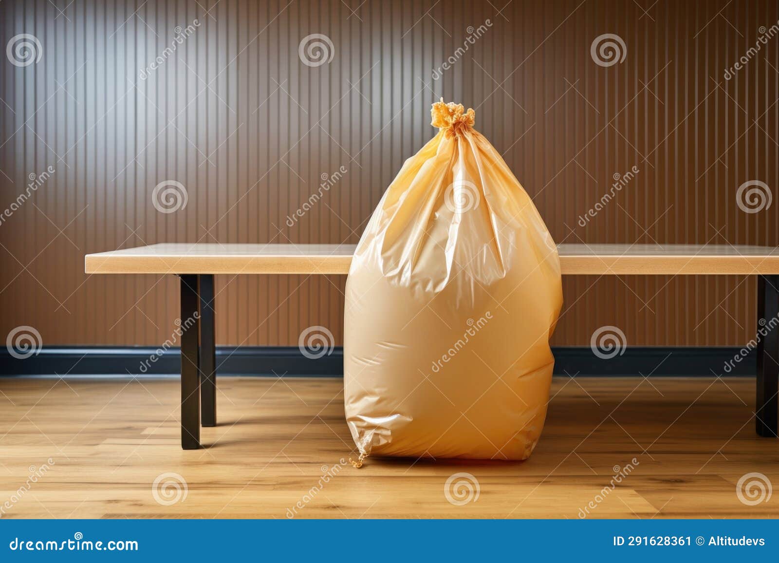 An Inflated Paper Bag on a Table Stock Image - Image of life, single ...