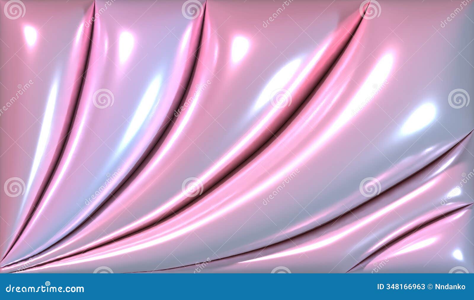 Inflated Pink Glitter Waves, 3D Rendering Illustration Stock ...