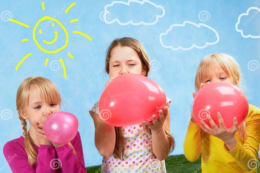 Inflating stock photo. Image of happiness, children, kids - 18342306