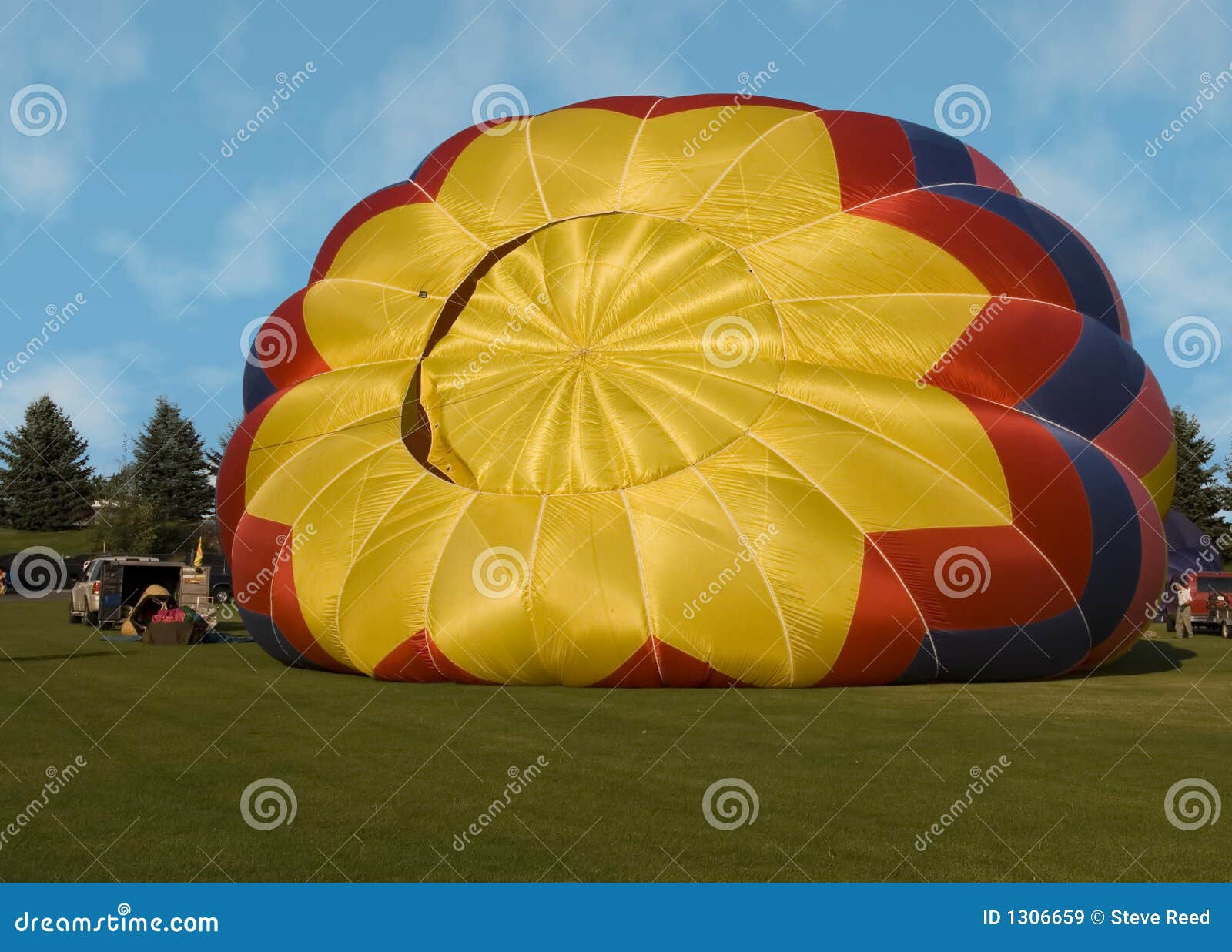 Inflating a Hot Air Balloon Stock Image - Image of inflatable, flight ...