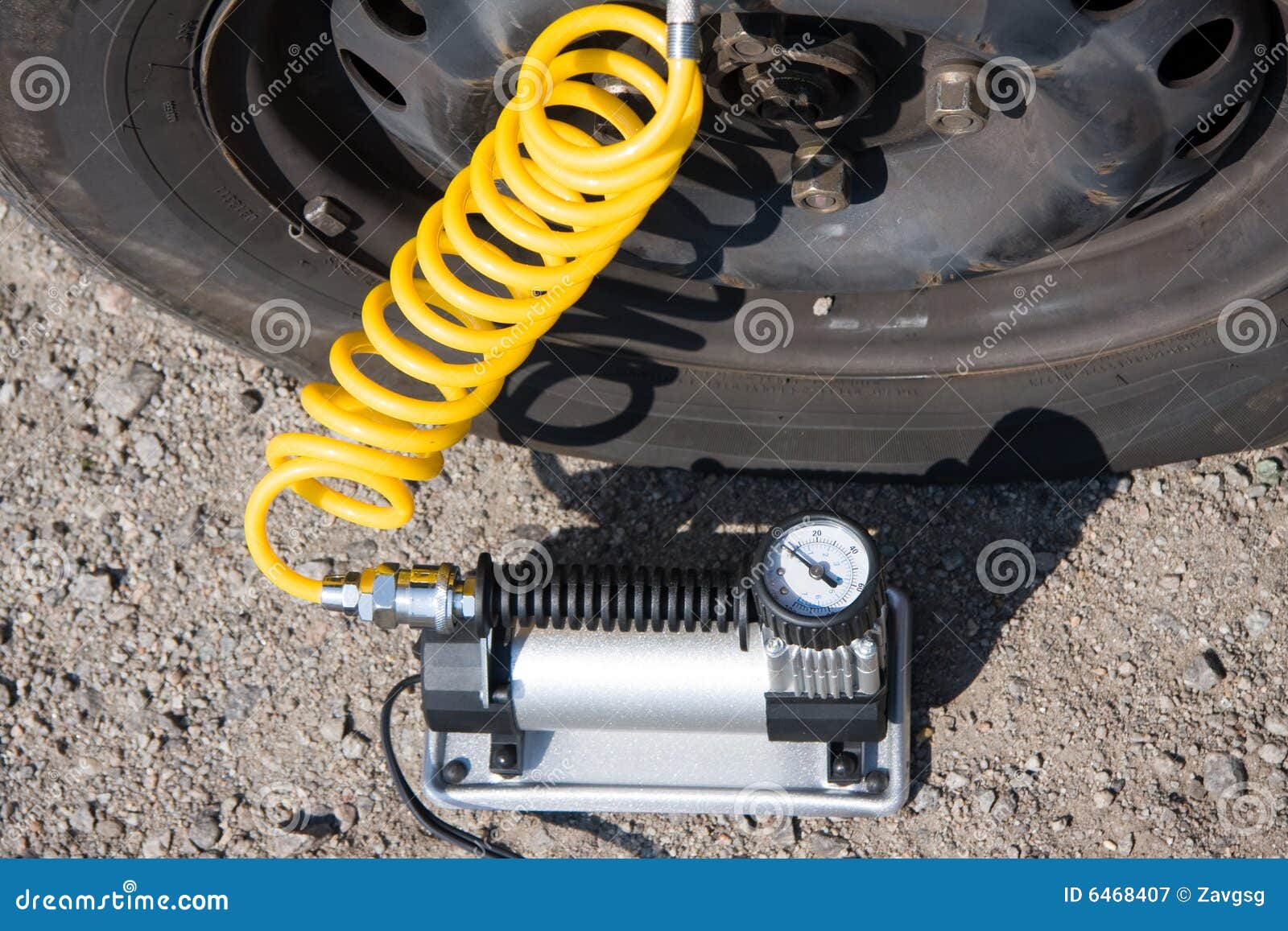 Inflating tire stock image. Image of bolt, asphalt, auto - 6468407