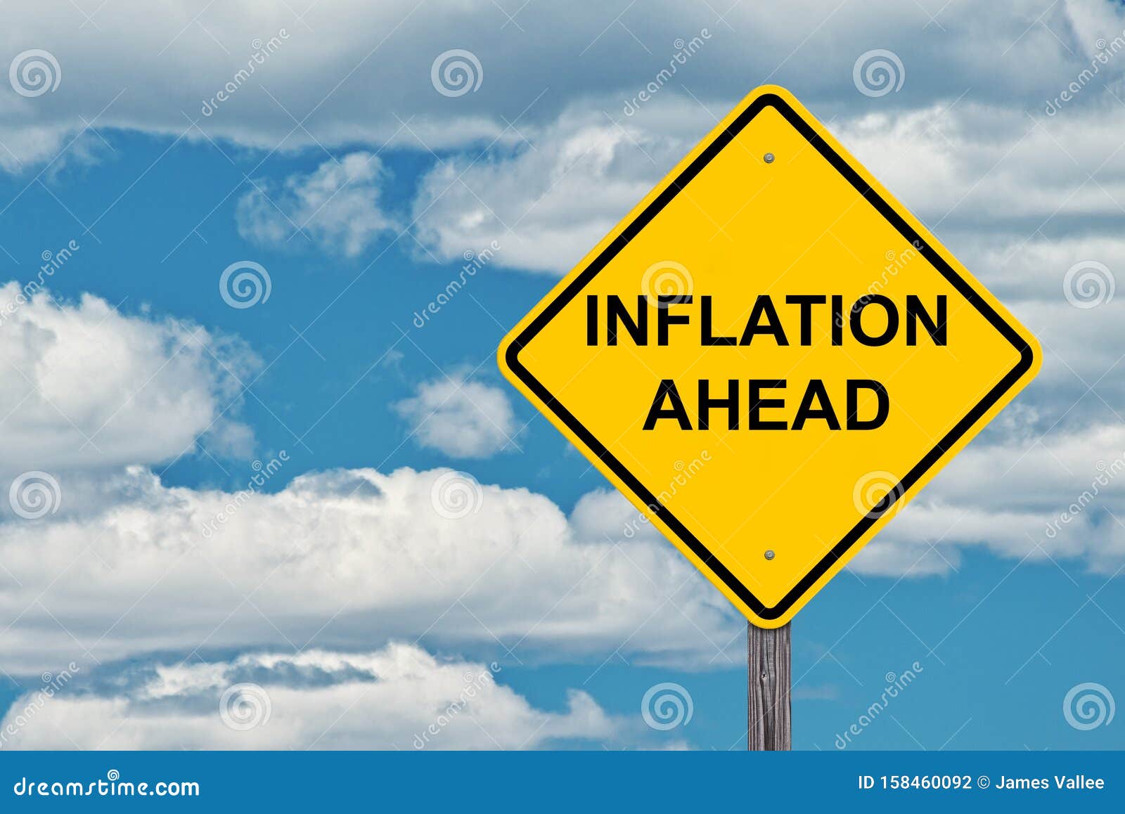 Inflation Ahead Warning Sign Stock Photo - Image of banking, finance ...
