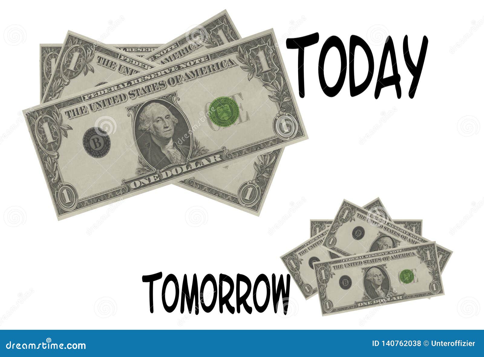 Inflation of the American Dollar Stock Illustration - Illustration of ...