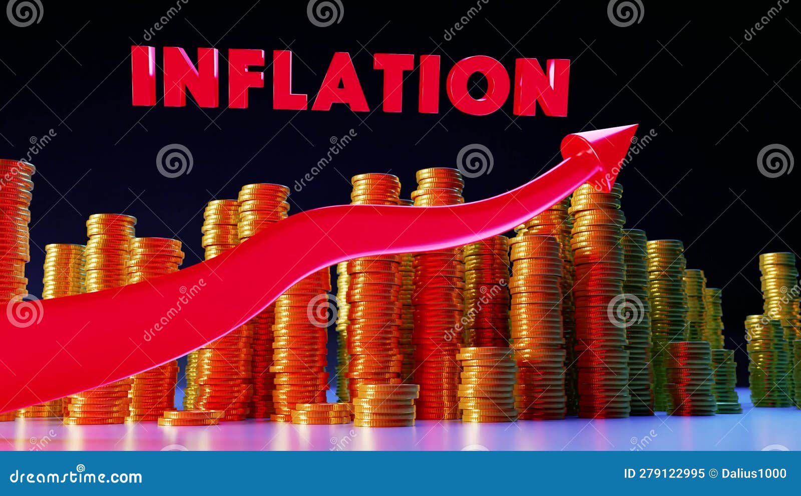 Inflation Animation 3D Render. Stock Video - Video of buying, budget ...