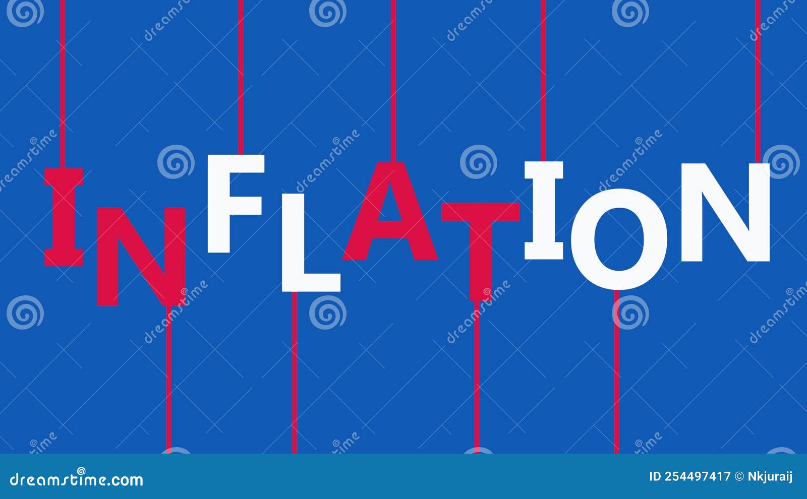 Inflation Background in Blue Color Backgound Stock Illustration ...