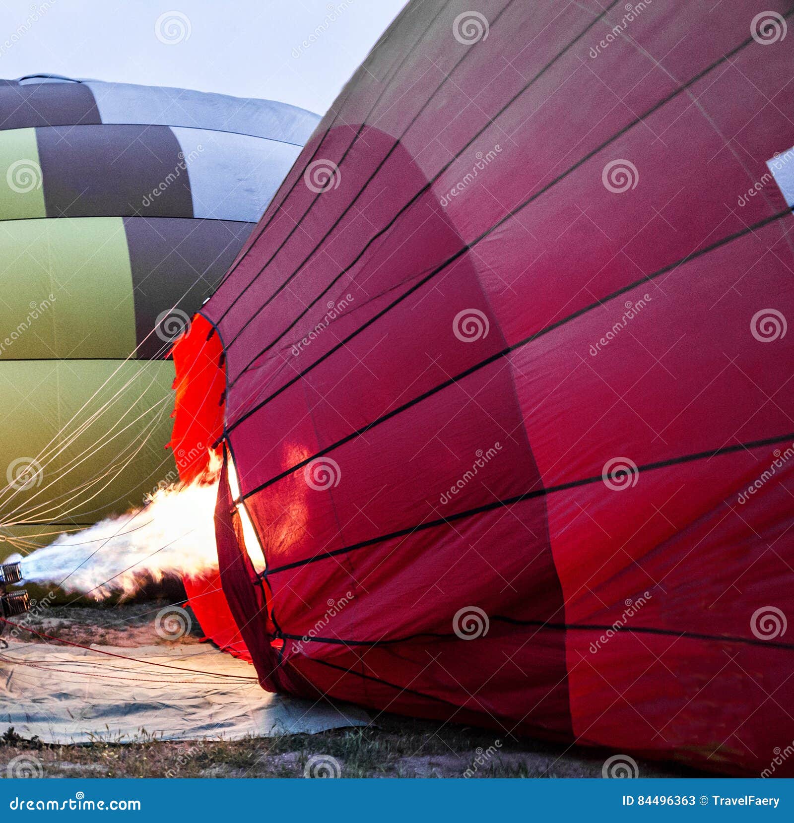 Hot Air Balloons With Inflation Or Reflation Concept. Abstract ...