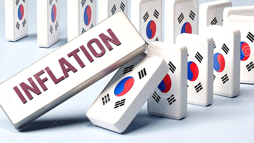 Inflation Causing Decline Of Korea The Republic Of Stock Illustration