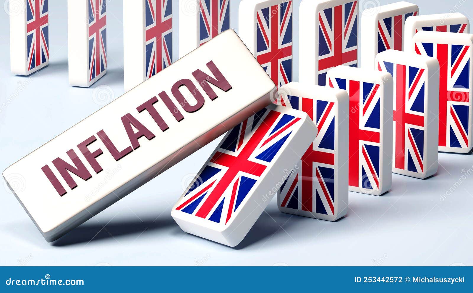 Inflation Causing Decline of UK England Stock Illustration ...