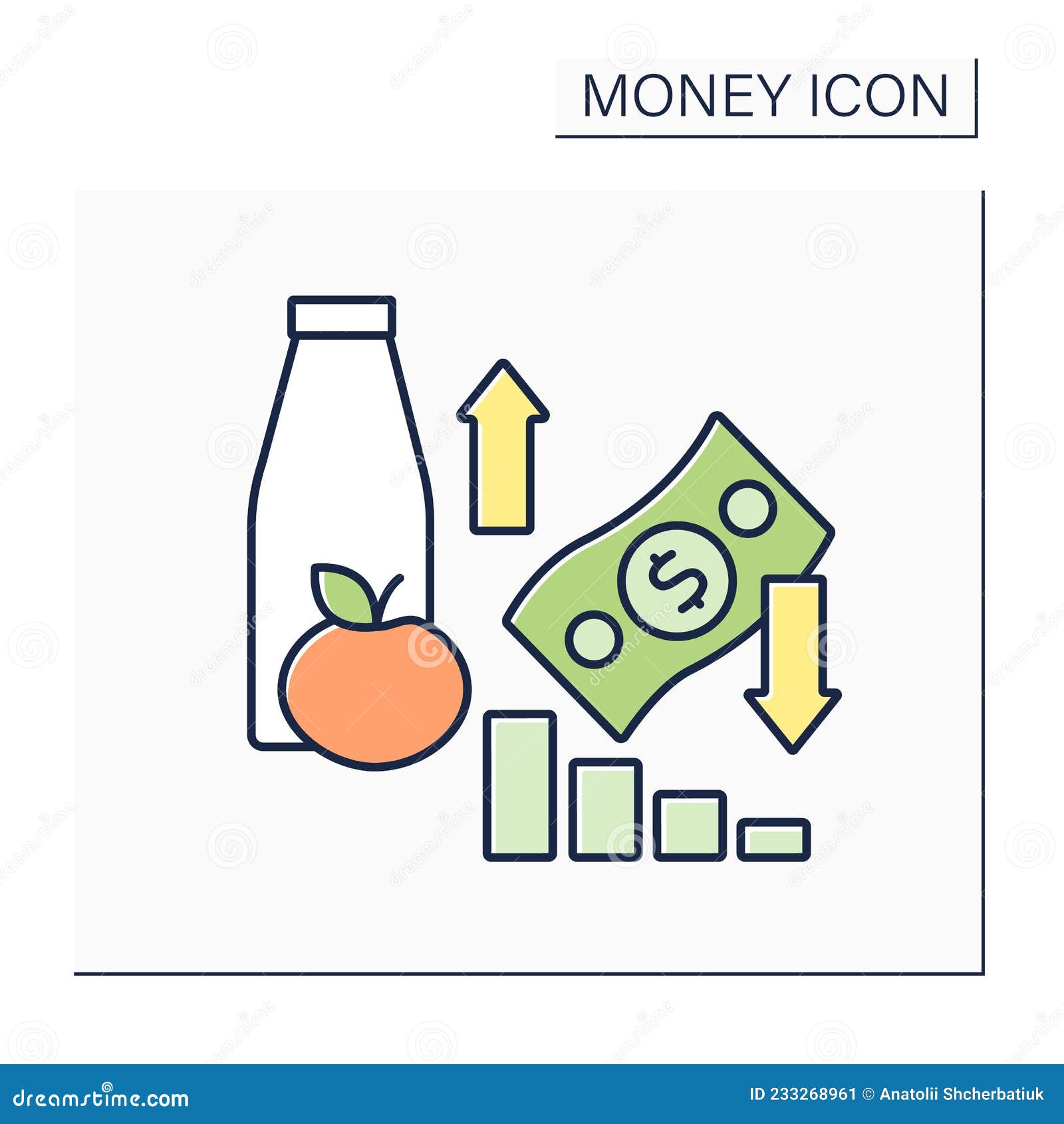 Inflation color icon stock vector. Illustration of goods - 233268961