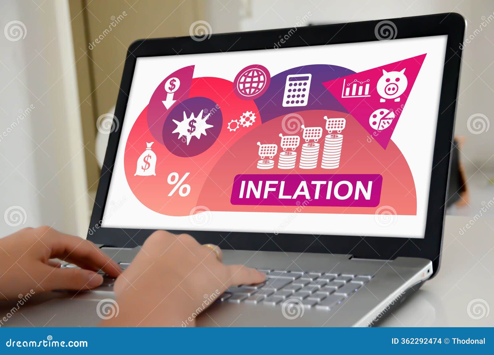 Inflation Concept. Decrease In Value Of Money, Euro Banknote Under ...