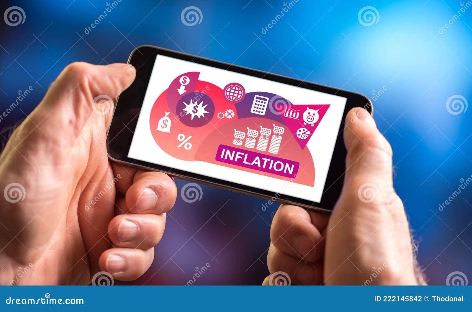Inflation Concept on a Smartphone Stock Photo - Image of financial ...