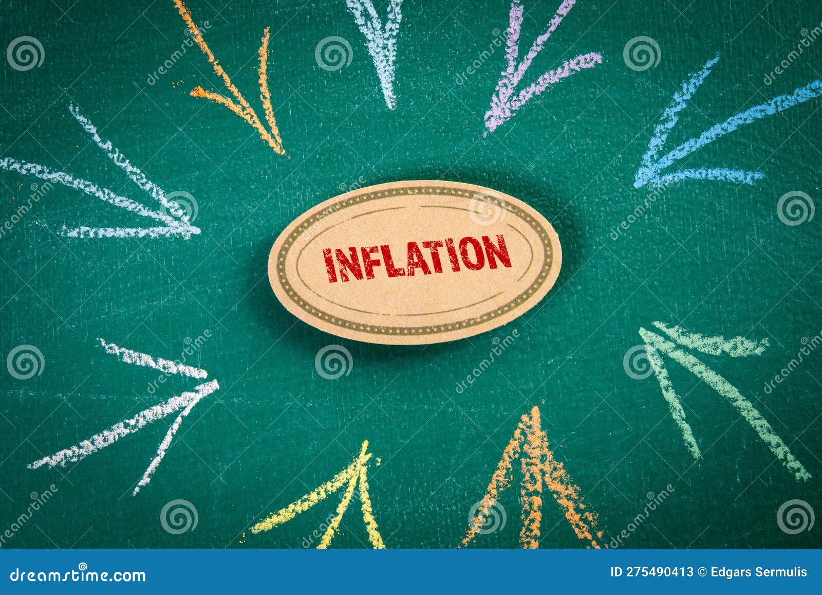 Inflation Concept. Sticky Note with Text on a Green Chalk Board Stock ...