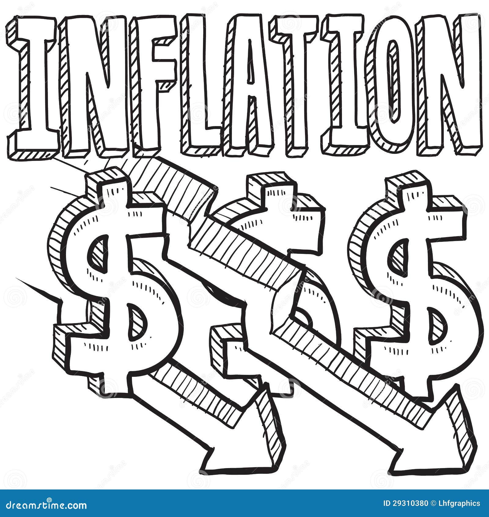 Inflation Decreasing Sketch Stock Vector - Illustration of investment ...