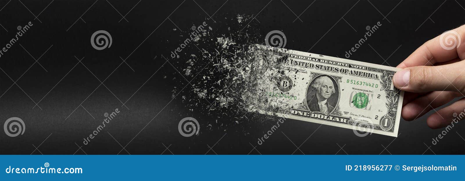 Inflation, Dollar Hyperinflation. Banner with Black Background Stock ...