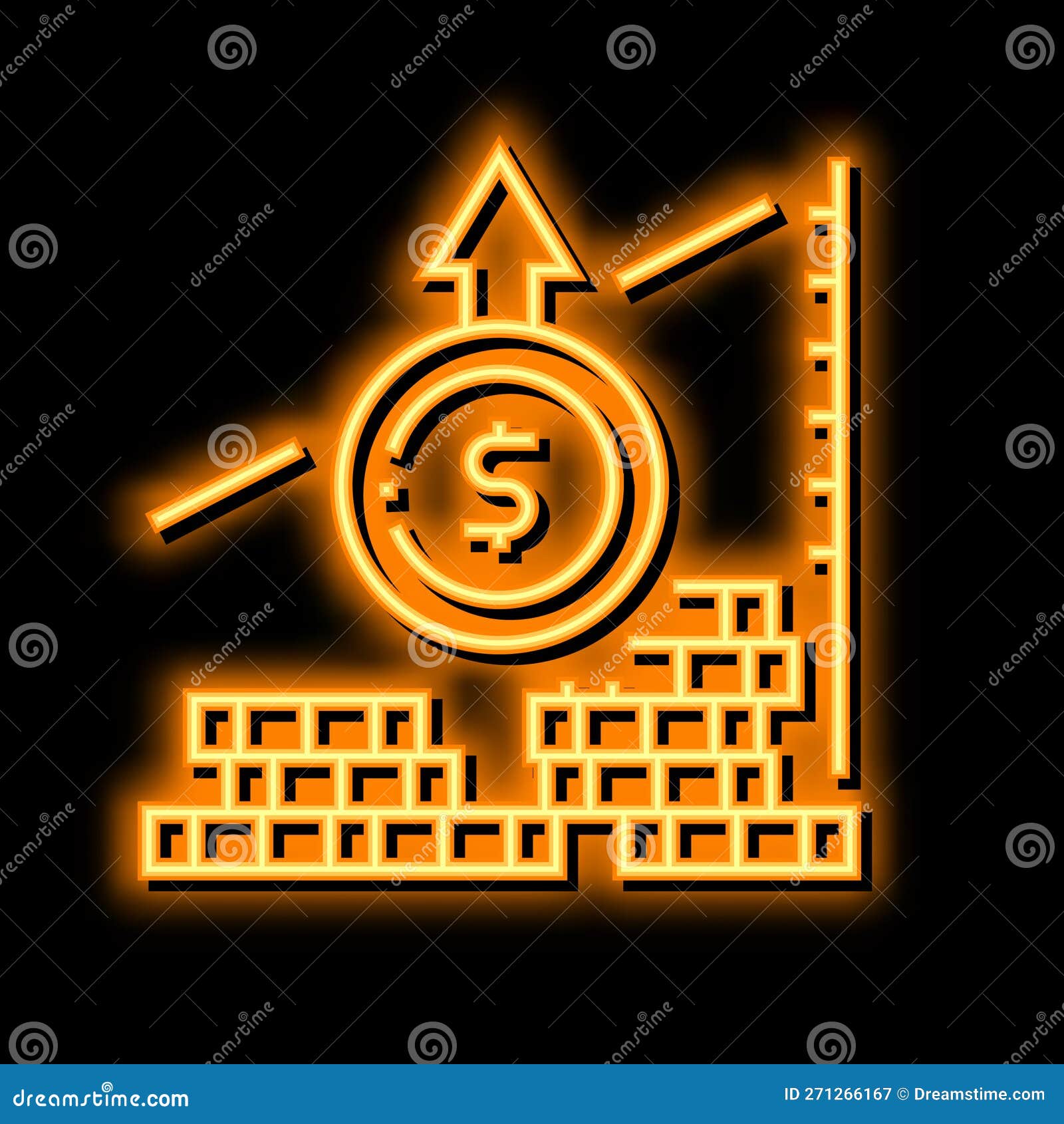 Inflation Finance Neon Glow Icon Illustration Stock Vector ...