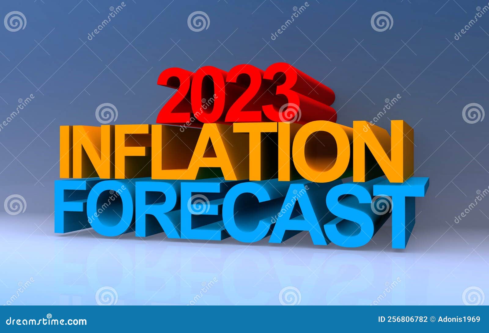 2023 Inflation Forecast on Blue Stock Illustration - Illustration of ...