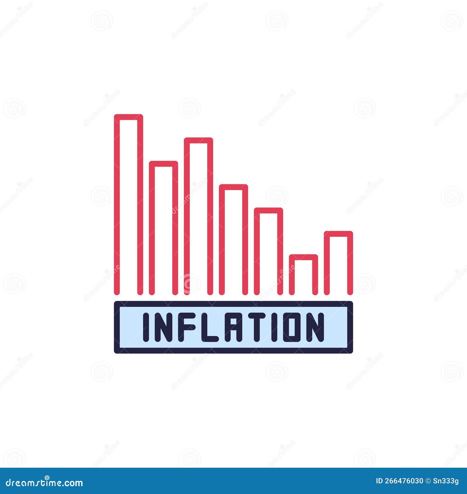 Inflation Graph or Chart Vector Concept Colored Icon Stock Illustration ...