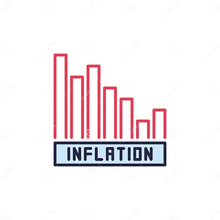 Inflation Graph or Chart Vector Concept Colored Icon Stock Illustration ...