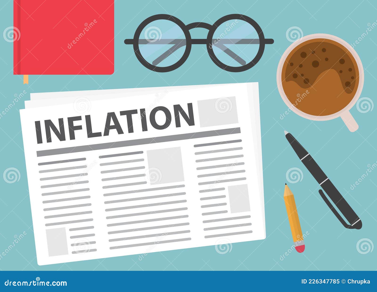 Inflation Headline in Newspaper Stock Vector - Illustration of economy ...