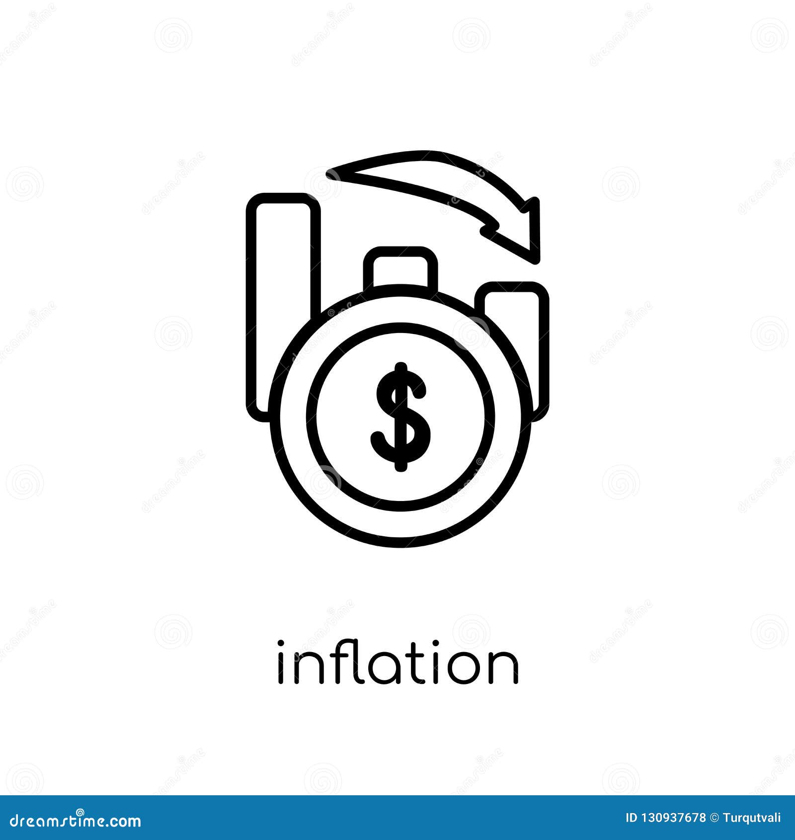 Inflation Icon Trendy Modern Flat Linear Vector Inflation Icon Stock