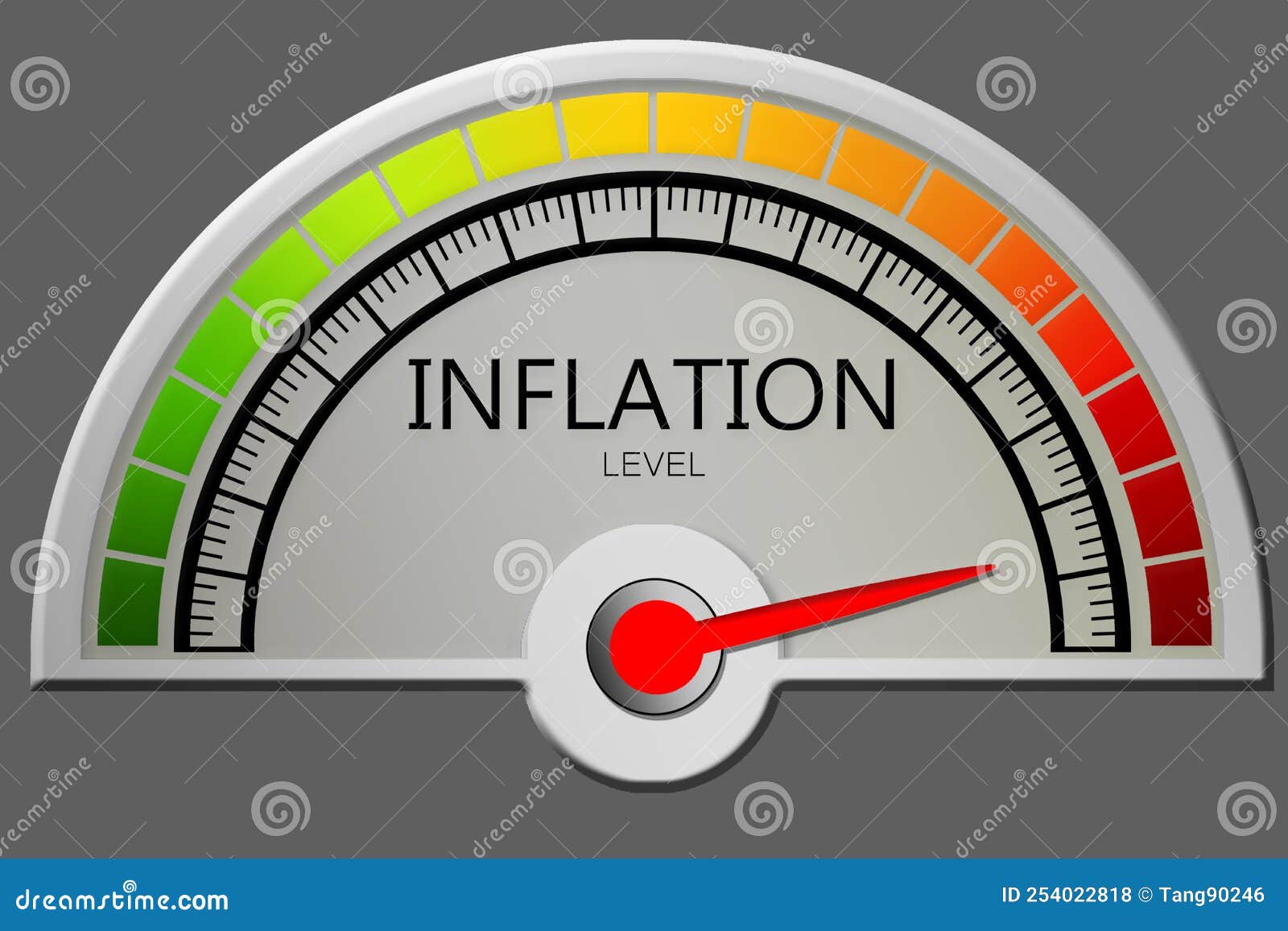 Inflation Level Measuring Device With Arrow And Scale Stock Photography ...