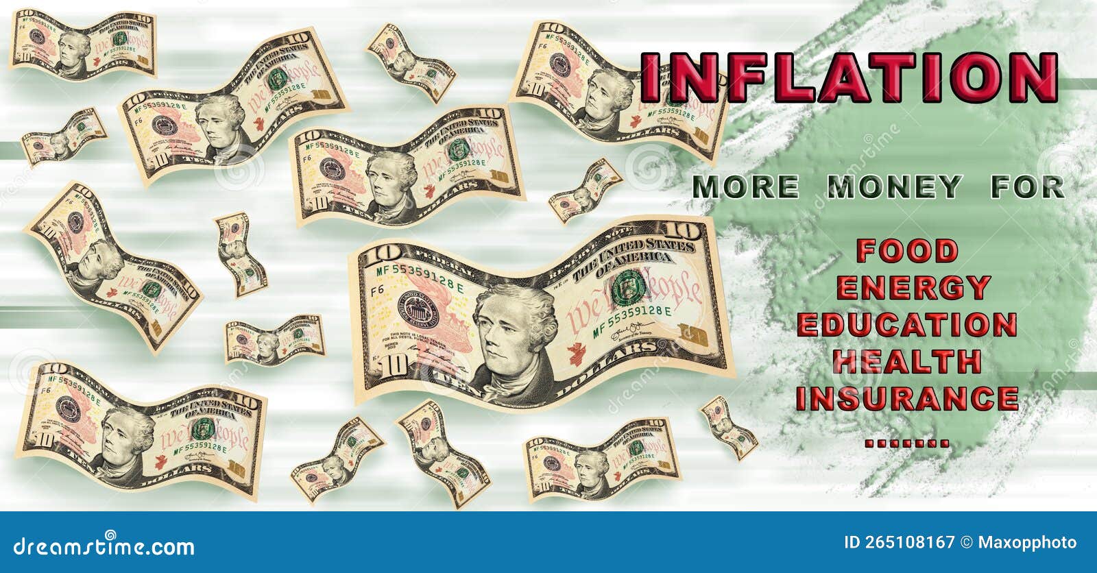 Inflation Makes Your Living Expensive. Educational Sign Stock Image ...