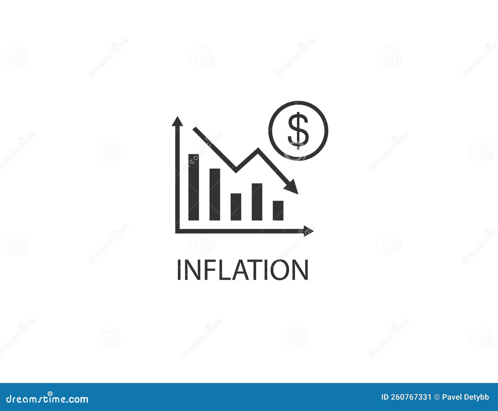 3d Illustration Inflation And Deflation Graph In White Background. 3d ...