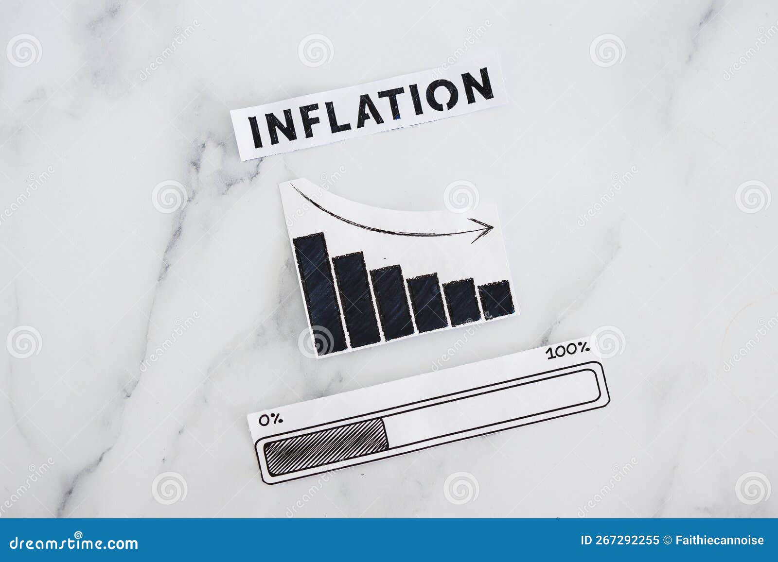 Inflation Rates Going Down, Text with Graph Showing Stats Decreasing ...