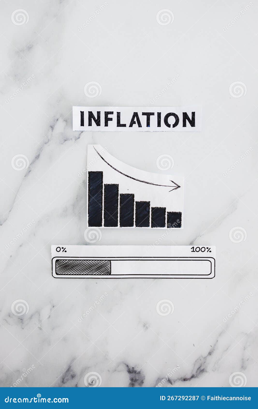 Inflation Rates Going Down, Text with Graph Showing Stats Decreasing ...