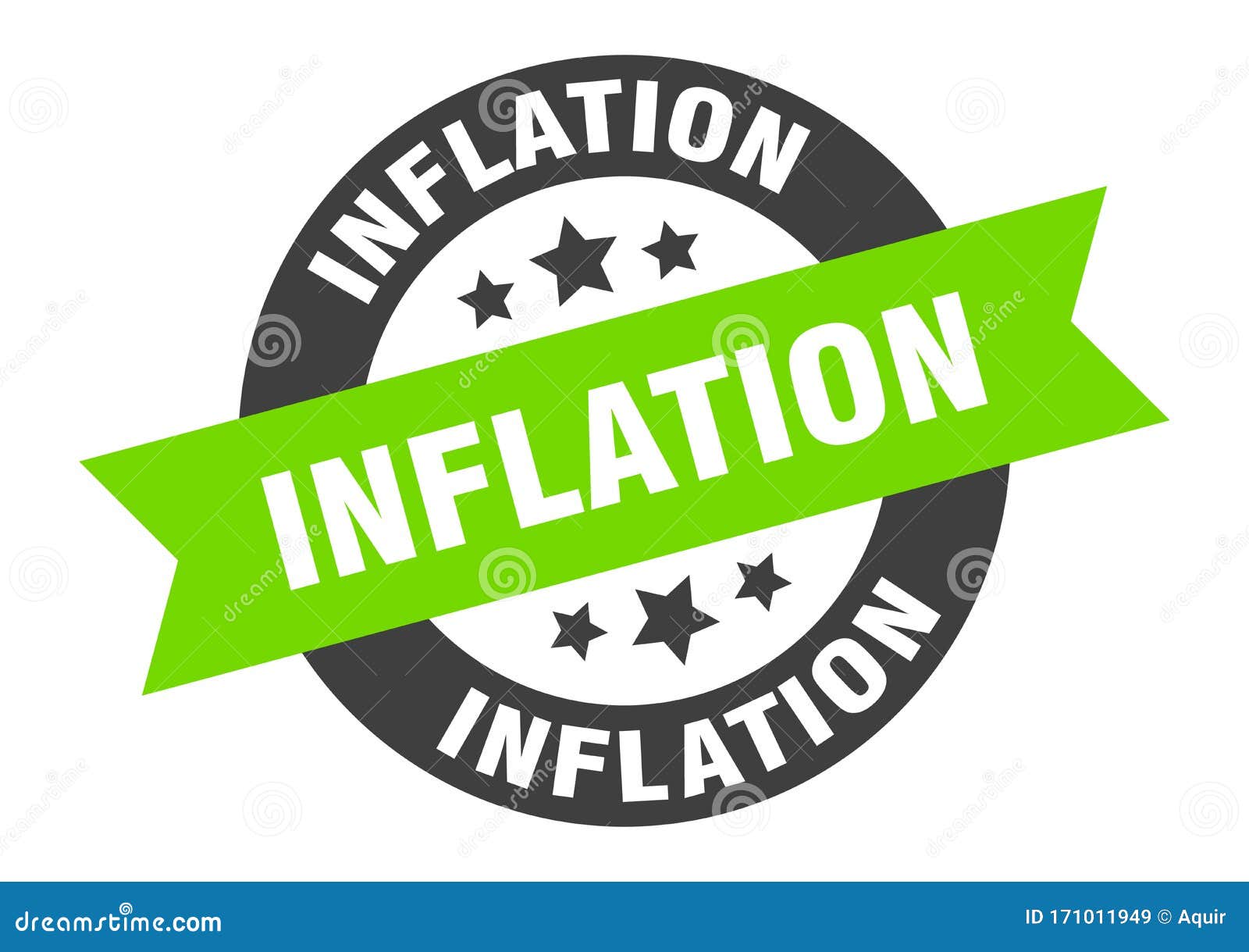 Inflation Sign. Inflation Round Ribbon Sticker Stock Vector ...
