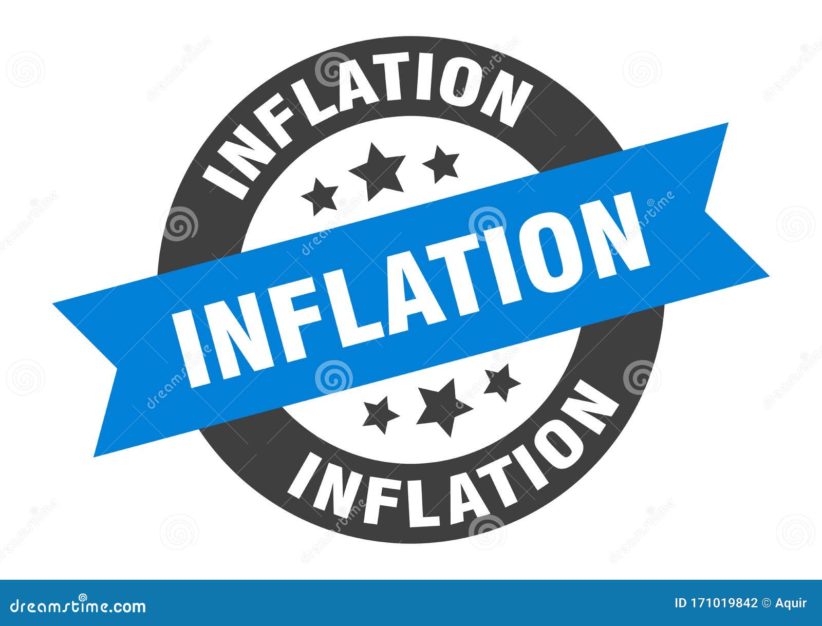 Inflation Sign. Inflation Round Ribbon Sticker Stock Vector ...
