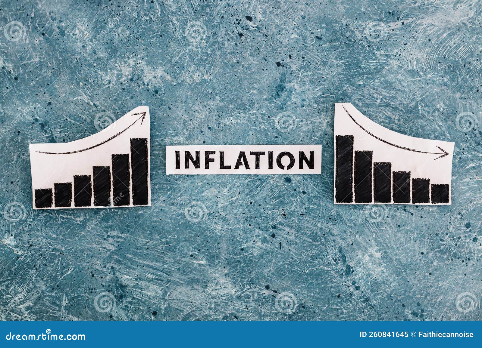 Inflation Text in between Graphs with Stats Going Up Then Going Down ...