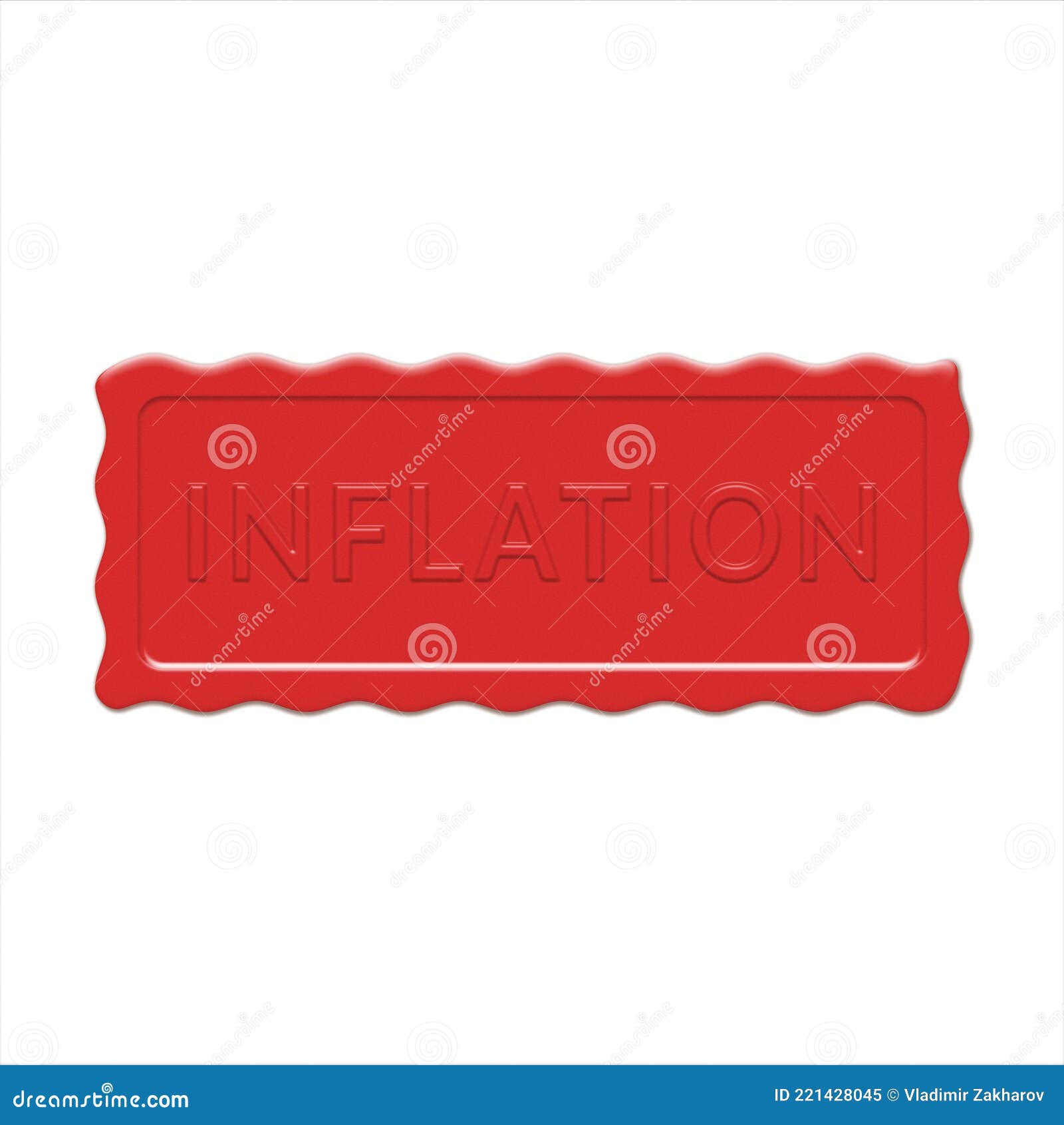 Inflation Text on Red Wax Vintage Rectangle Stamp Stock Illustration ...