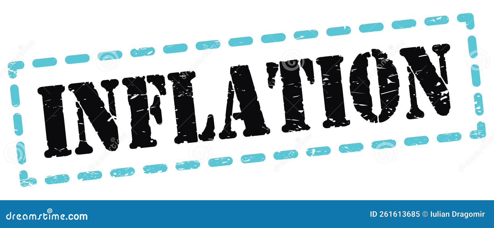 INFLATION Text Written on Blue-black Stamp Sign Stock Illustration ...