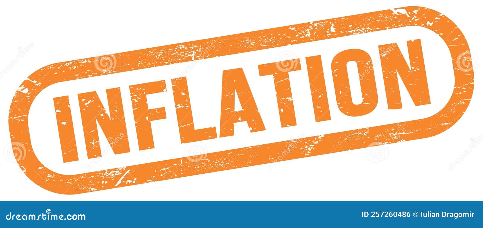 INFLATION, Text Written on Orange Stamp Sign Stock Illustration ...