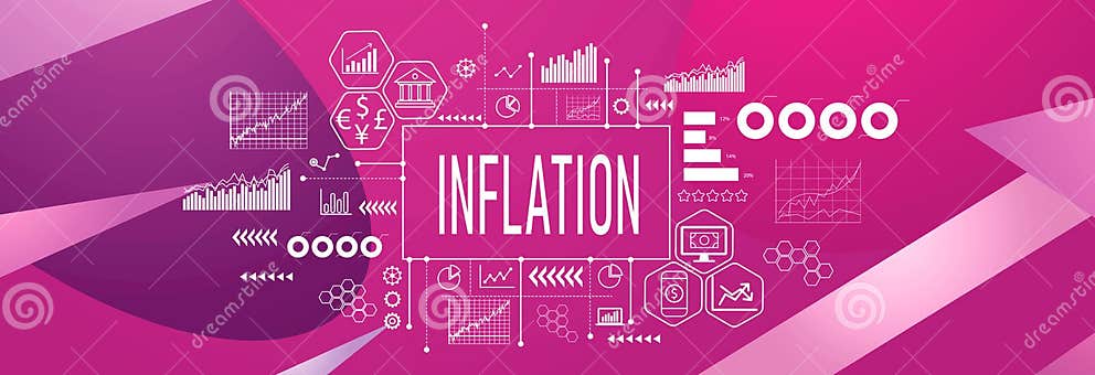 Inflation Theme on Geometric Pattern Background Stock Illustration ...