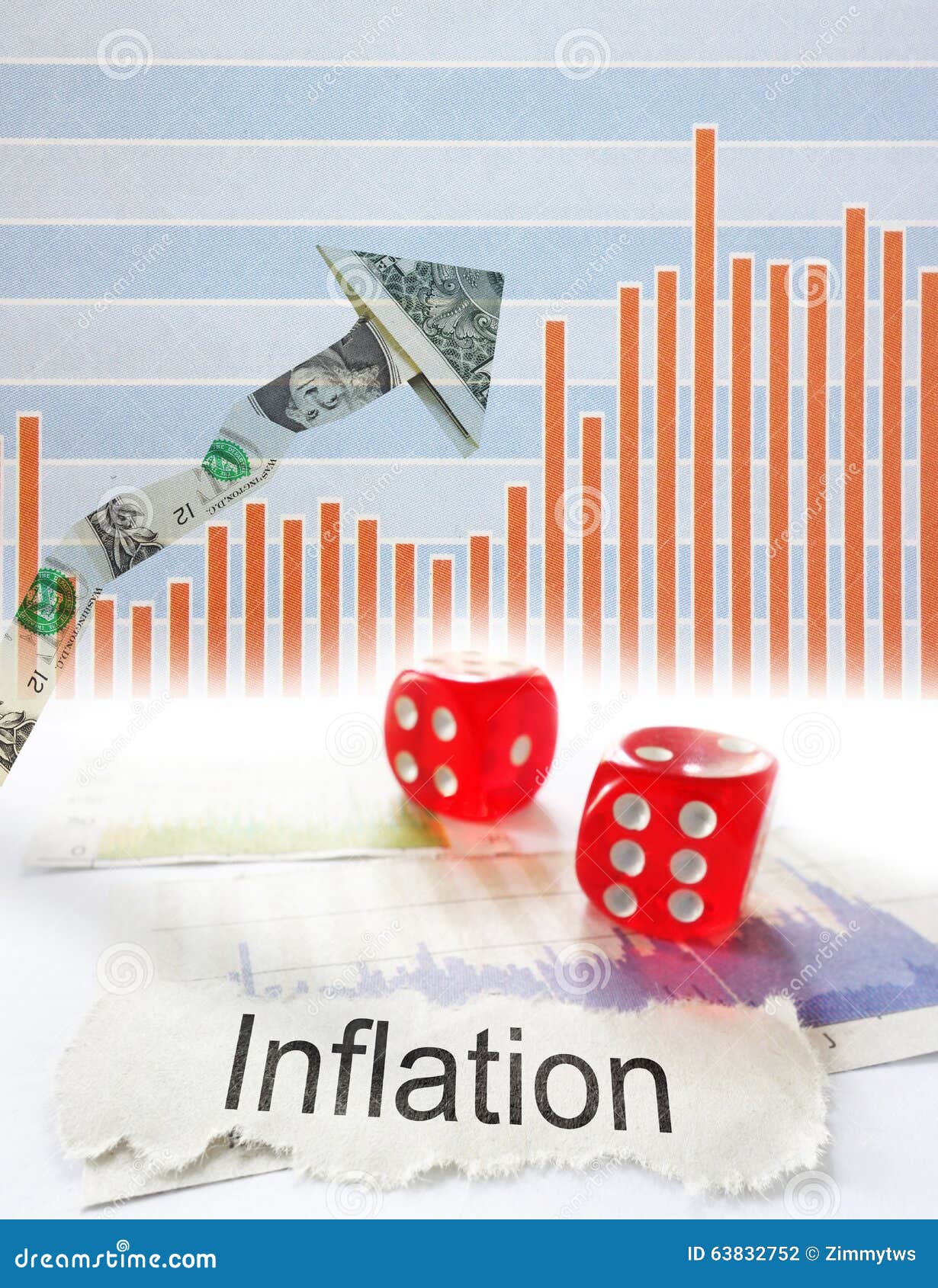 Inflation up arrow stock photo. Image of economy, rates - 63832752