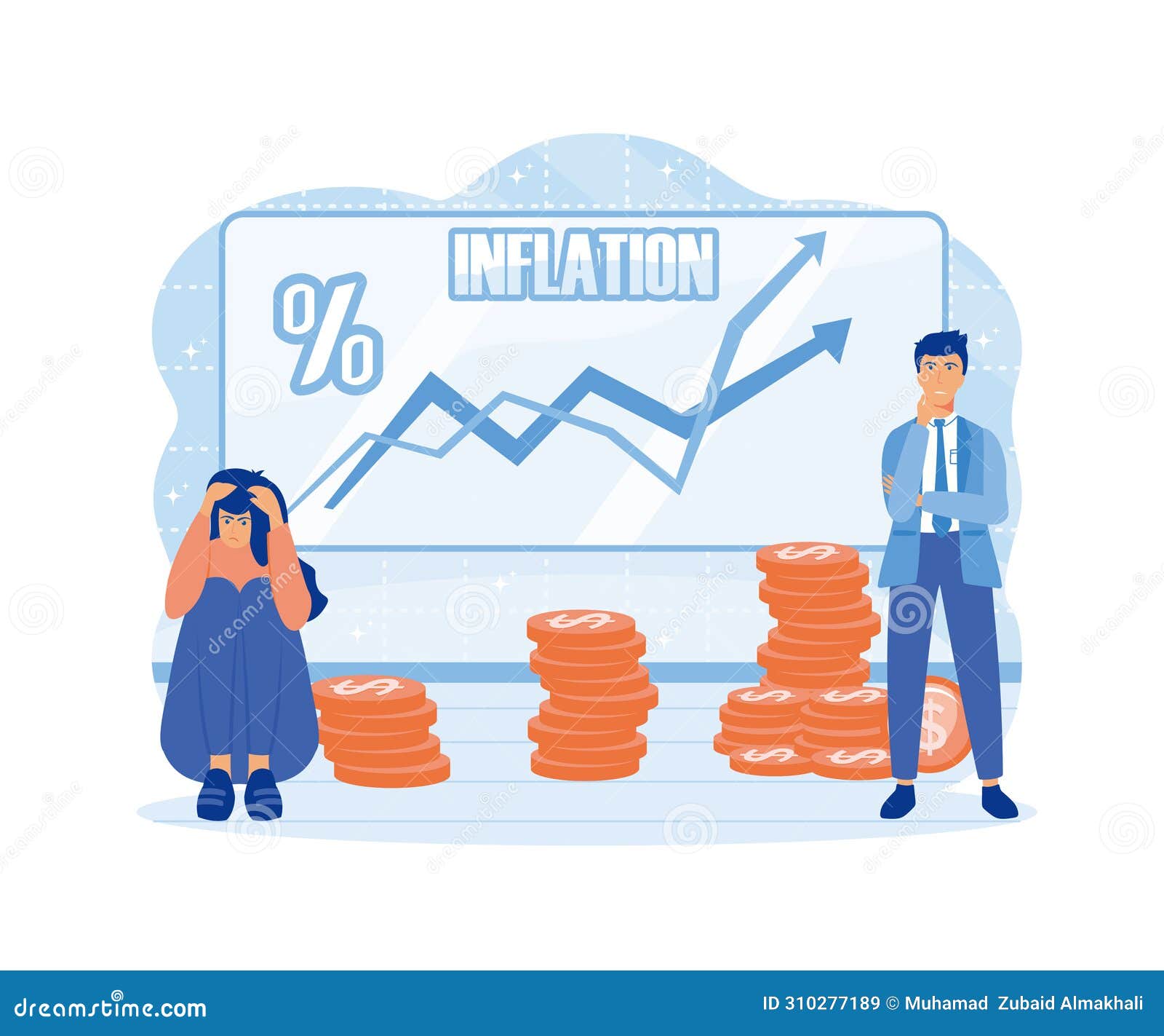 Inflation. Vector Illustration for Web Banner, Infographics, Mobile ...