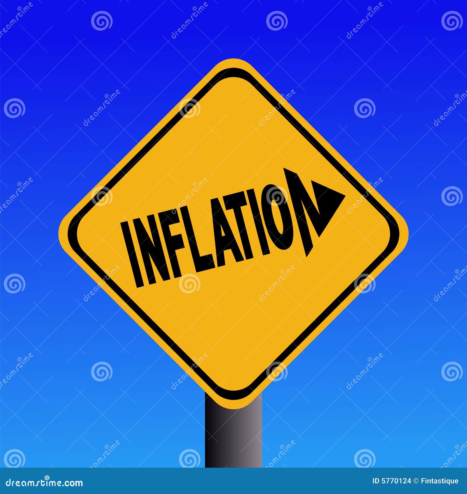 Inflation warning sign stock vector. Illustration of money - 5770124