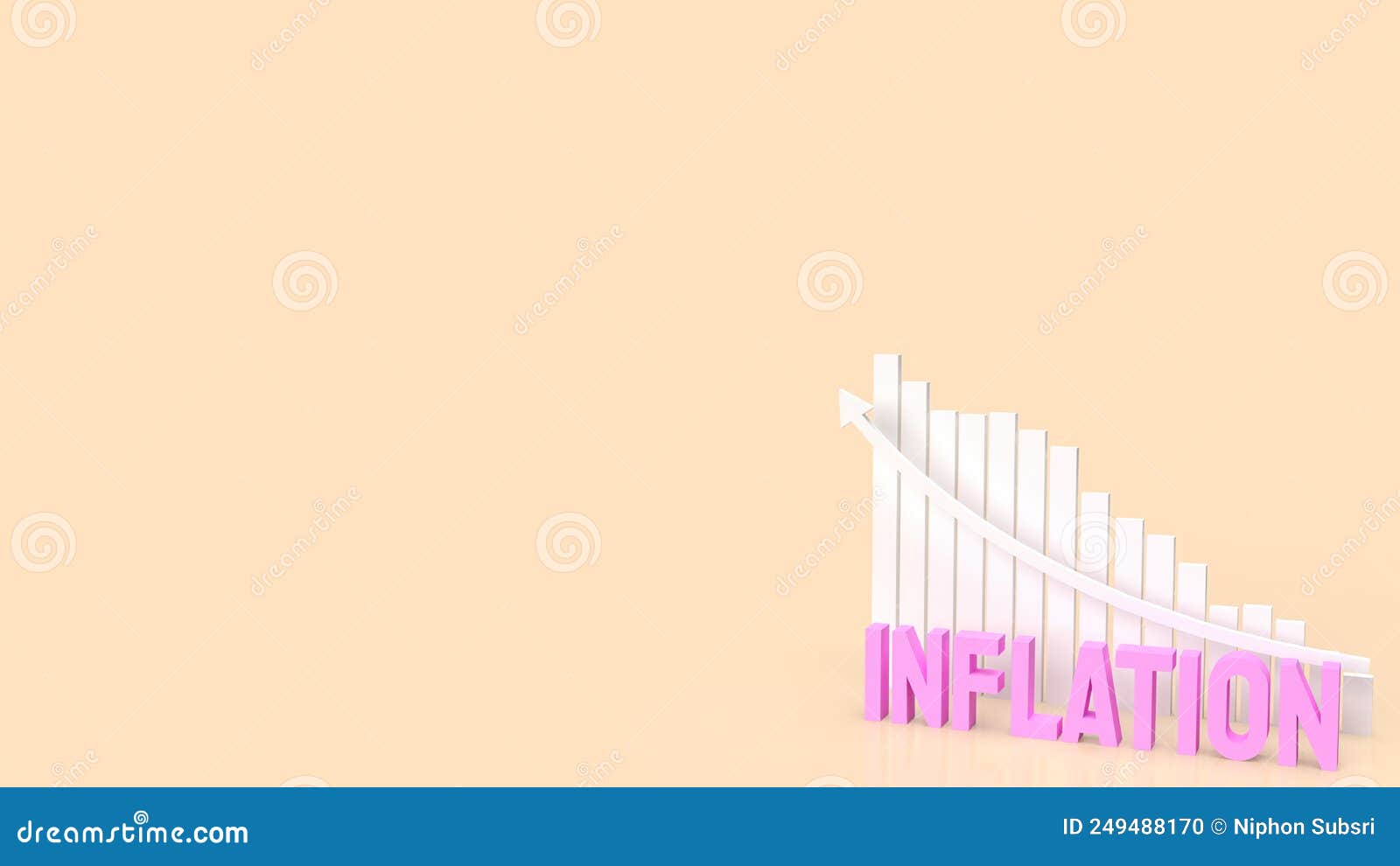 The Inflation Word and Chart for Business Concept 3d Rendering Stock ...