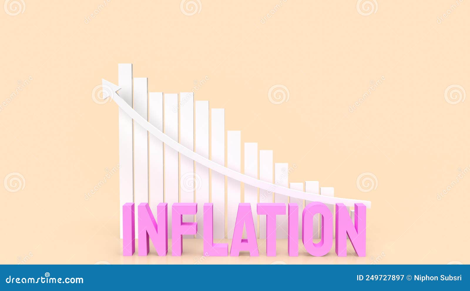 The Inflation Word and Chart for Business Concept 3d Rendering Stock ...