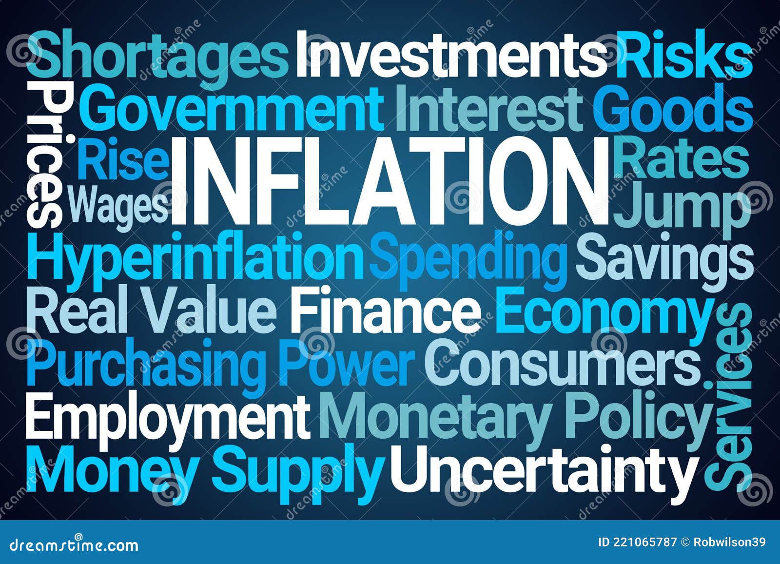 Inflation Word Cloud stock illustration. Illustration of exchange ...