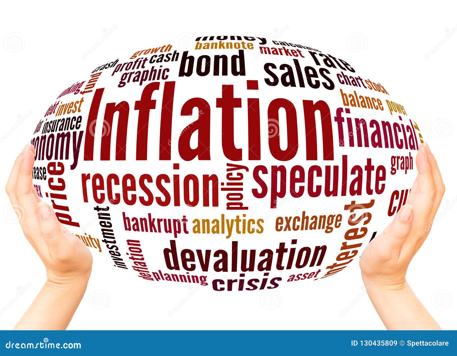 Inflation Word Cloud Hand Sphere Concept Stock Image - Image of ...