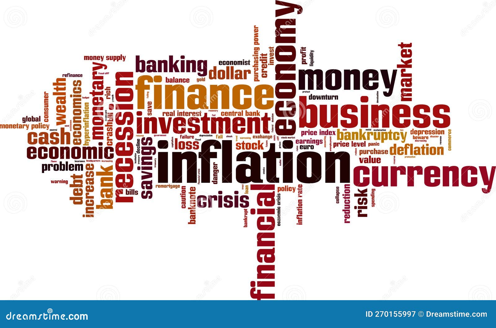 Inflation word cloud stock vector. Illustration of finance - 270155997